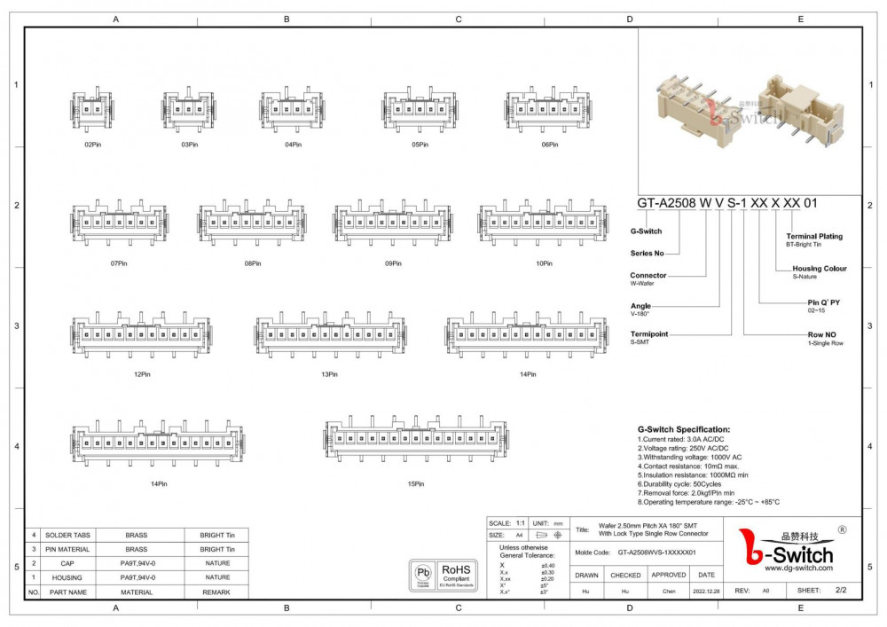 GT-A2508WVS-112SBT01 technical document page 2