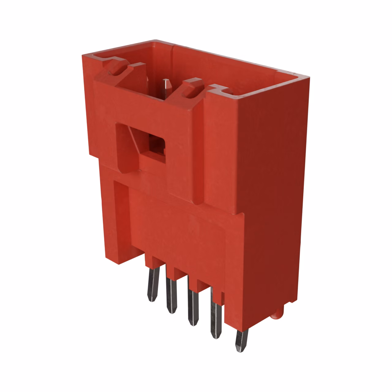 2.00mm Pitch MicroTPA Wire-to-Board Header, Vertical, High Wall Type, Kinked PC Tail, with Inner Positive Lock, 5 Circuits, Red for sale