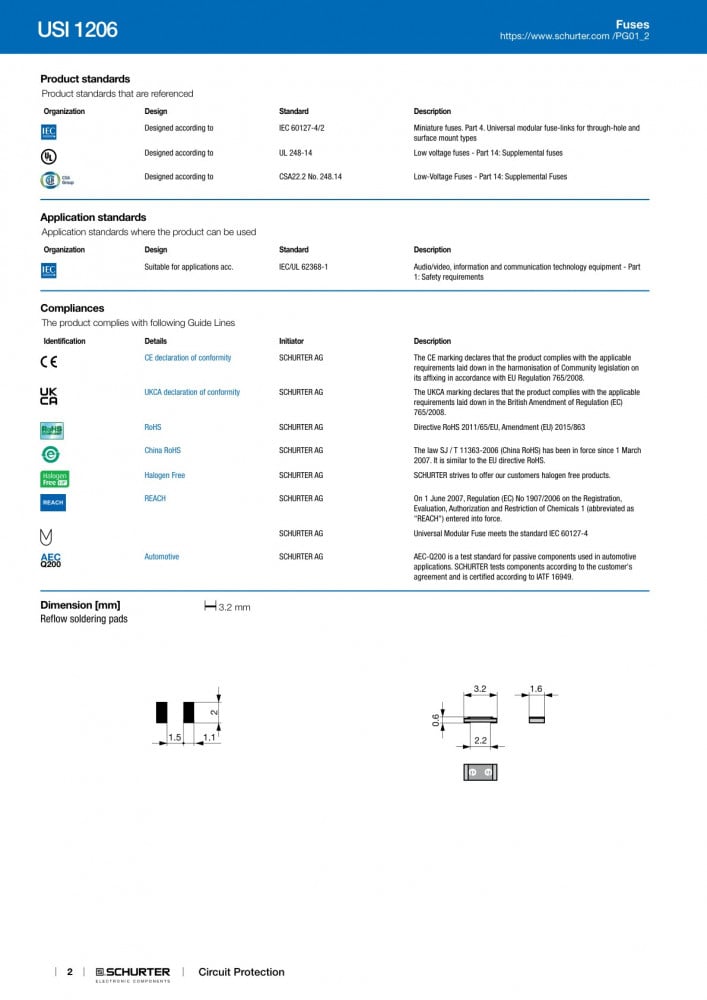 SCHURTER 3413 series technical document page 2