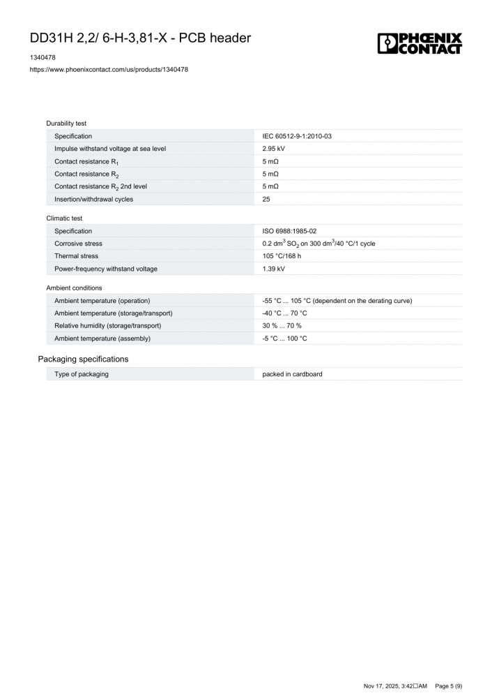 Phoenix Contact 1340478 technical document page 5