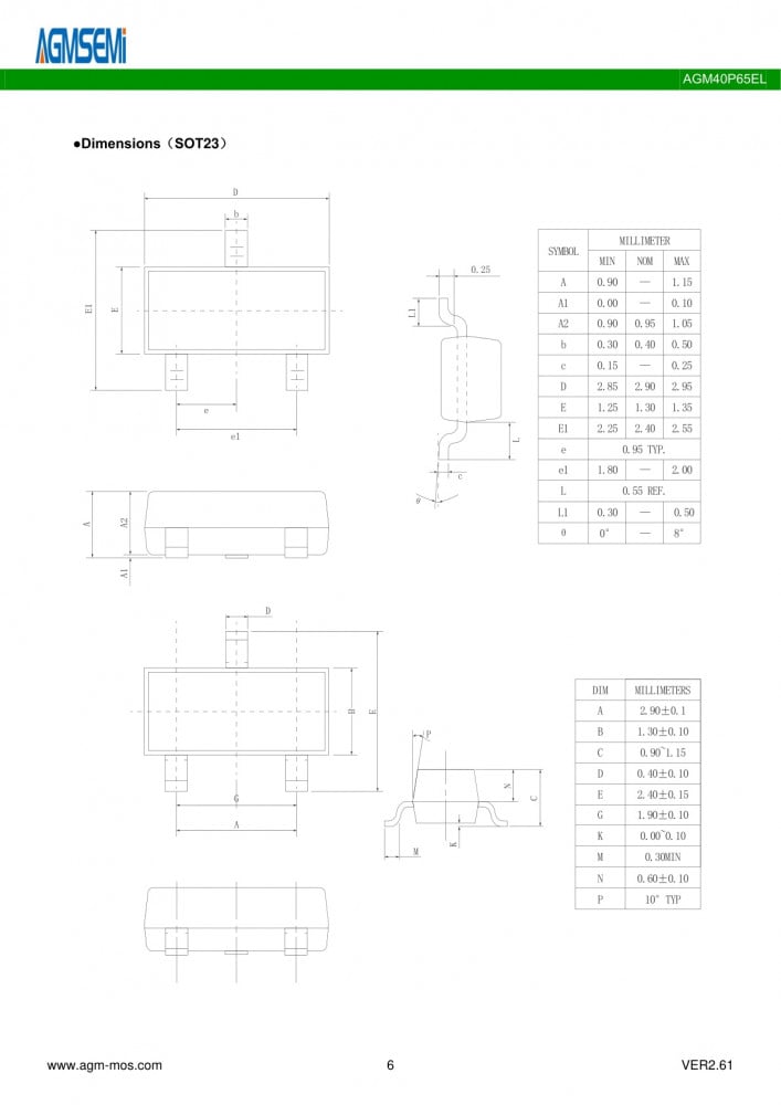 AGM40P65EL datasheet page 6