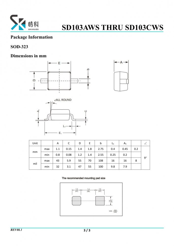 SD103CWS datasheet page 3