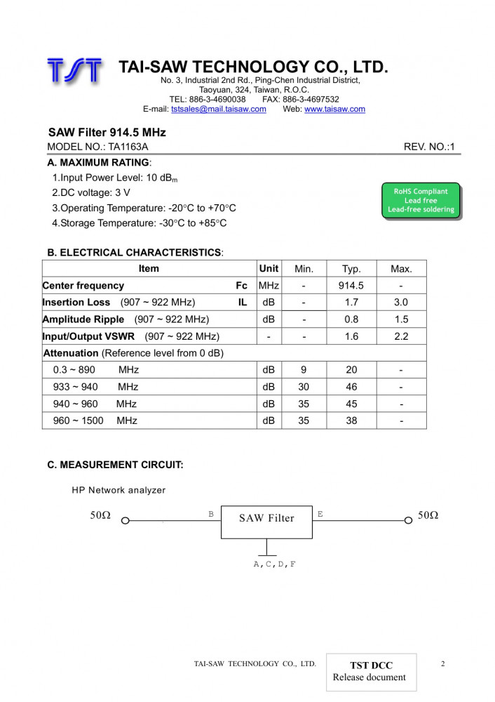 TA1163A document page 2
