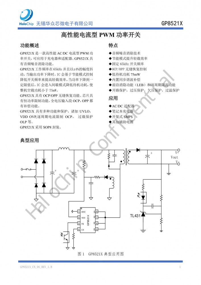 GP8521J datasheet page 1