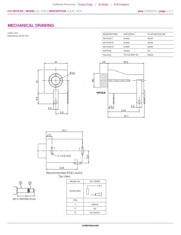 MJ-3536 technical document page 2