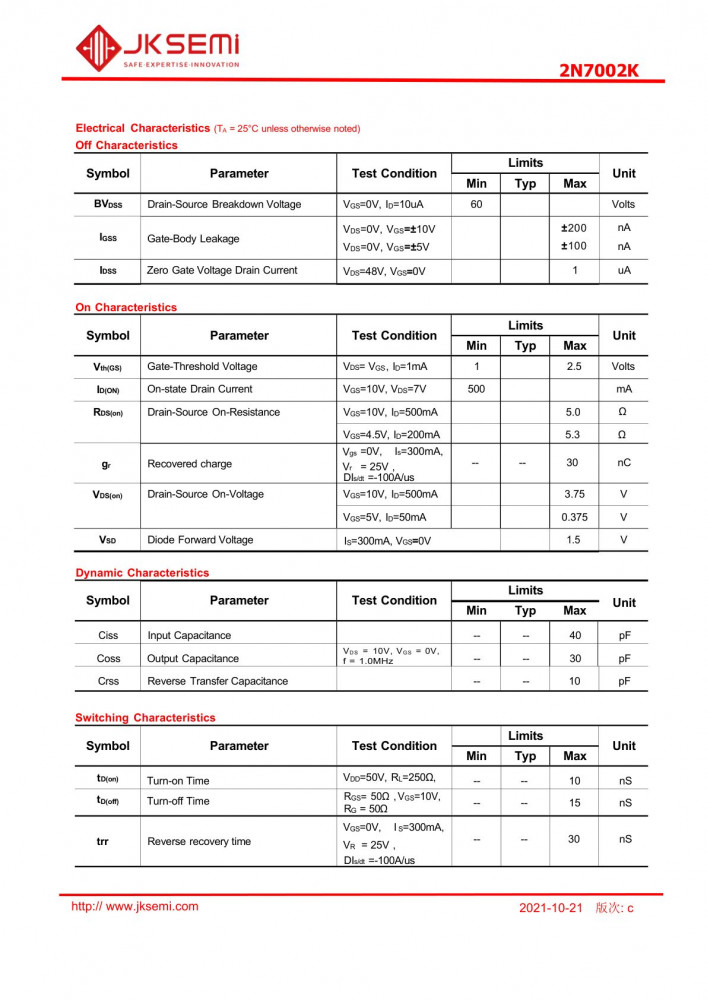 2N7002K datasheet page 2