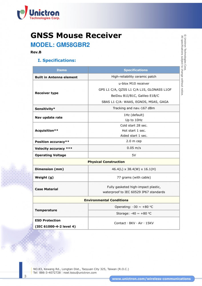 GM58GBR technical document, page 2