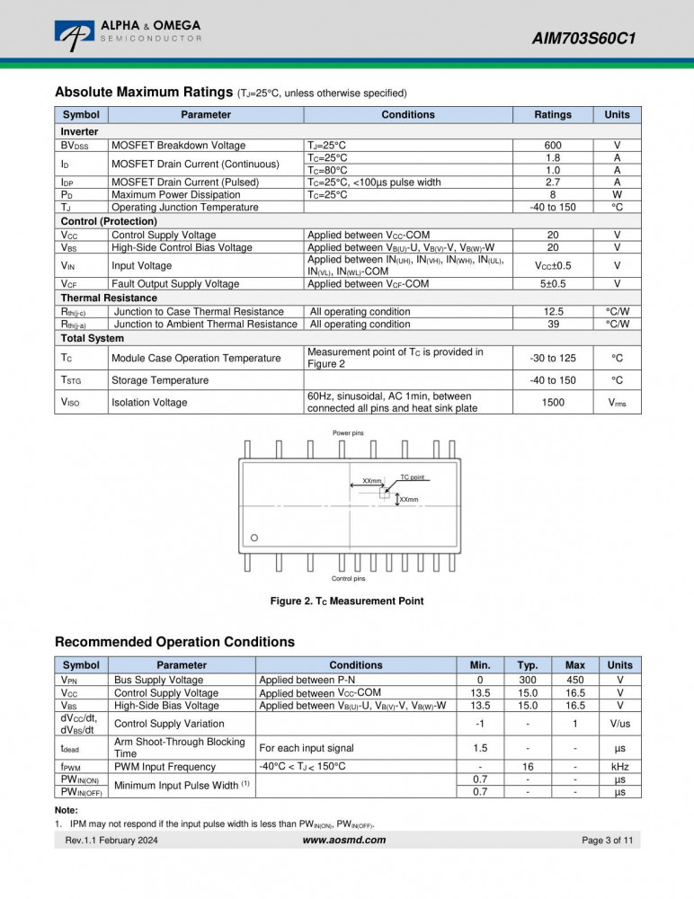 AIM703S60C1 datasheet page 3