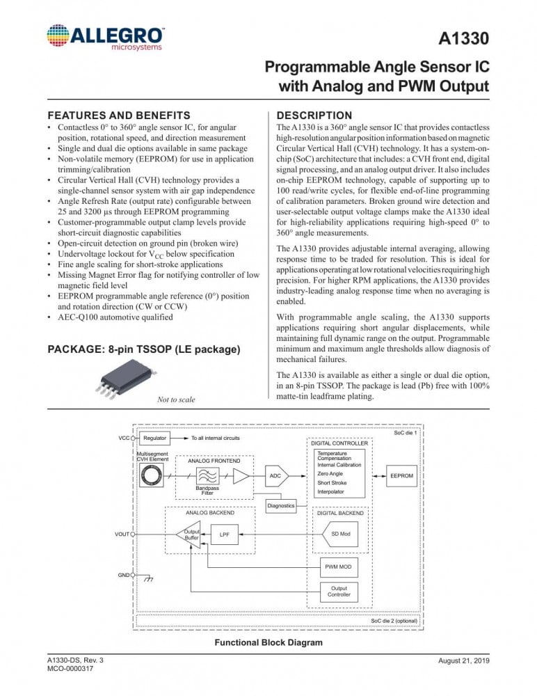 A1330 datasheet page 1