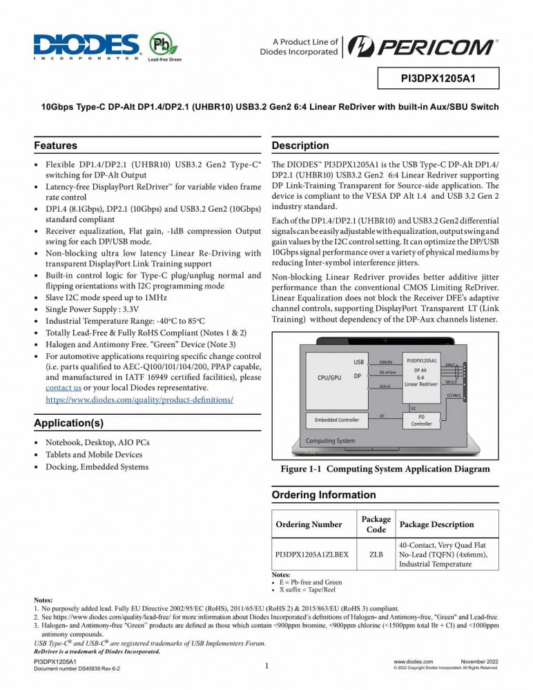 PI3DPX1205A1ZLBEX technical document preview