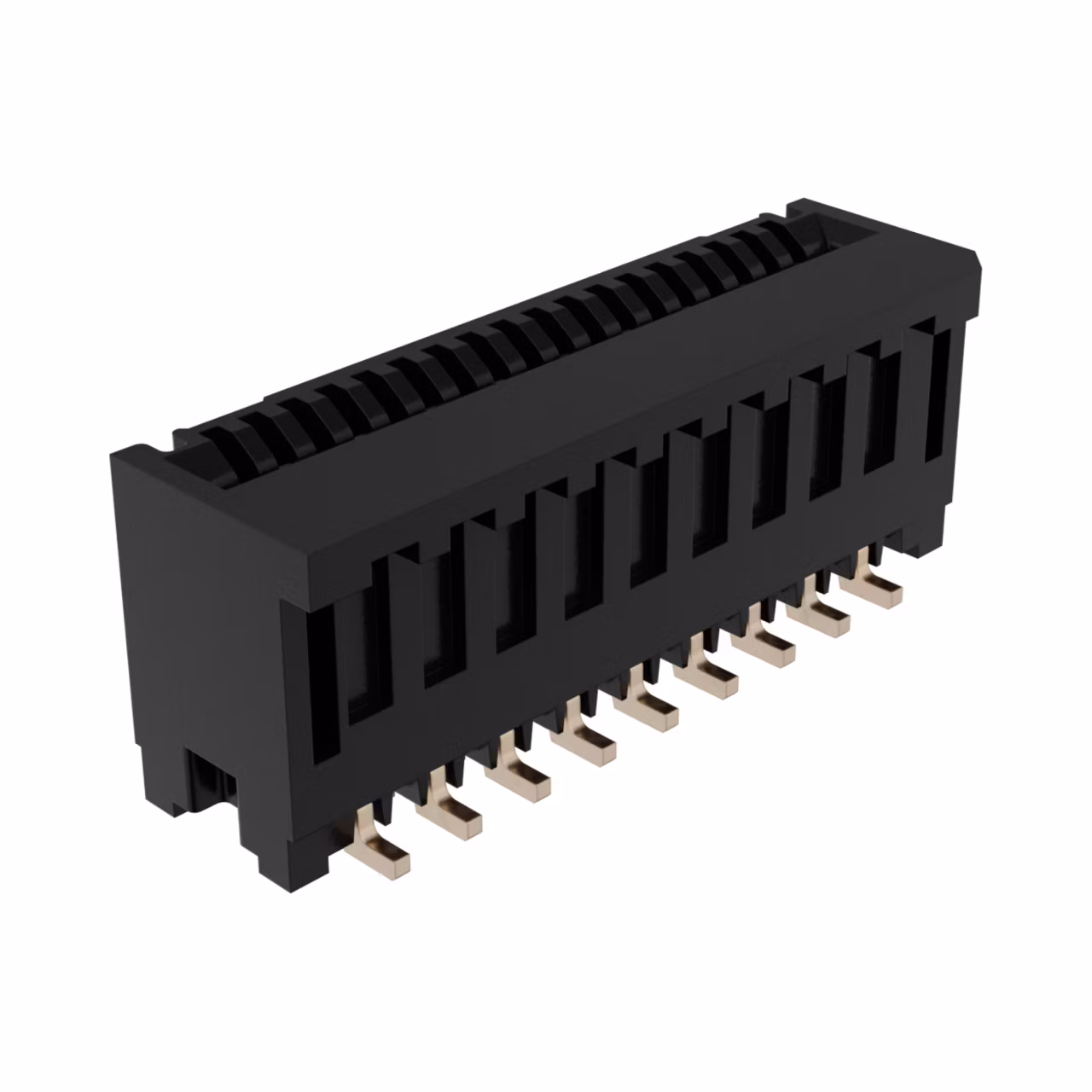 Easy-On FFC/FPC Connector, 0.50mm Pitch, Surface Mount, Vertical, Non-ZIF, Reverse Footprint, Tin Bismuth Plating, Long Terminal Type, Black, 18 Circuits for sale