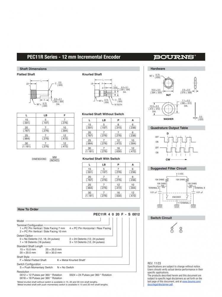 BOURNS PEC11R datasheet page 3