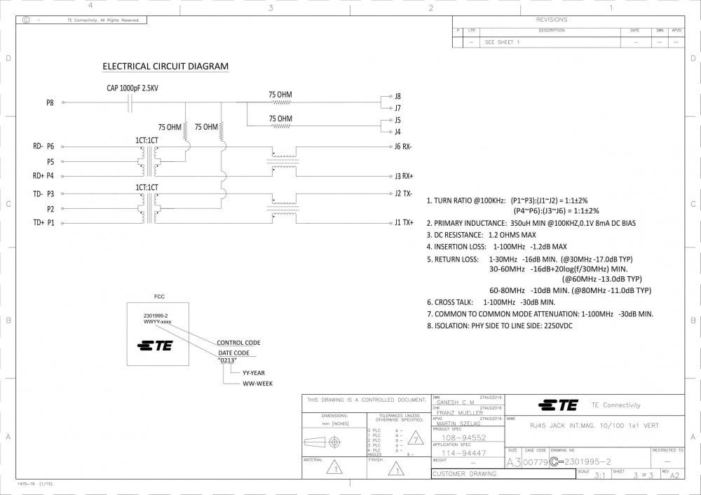 TE Connectivity 2301995-2 electrical circuit diagram