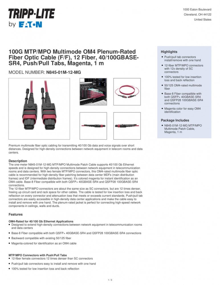 N845-01M-12-MG technical document page 1