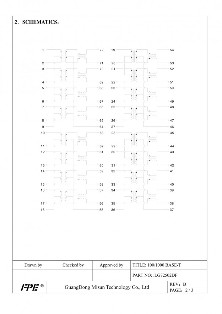 LG72502DF dimensions and marking page