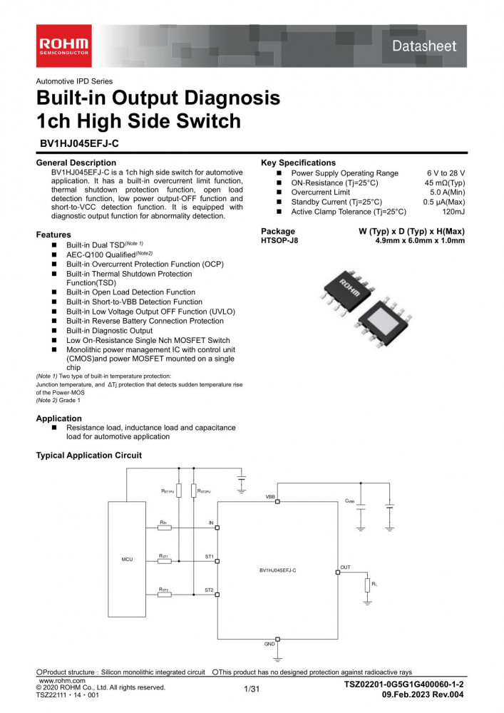 BV1HJ045EFJ-CE2 datasheet page 1