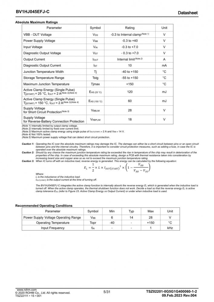 BV1HJ045EFJ-CE2 datasheet page 5