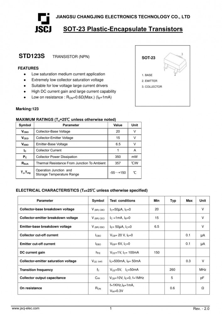 STD123S datasheet page 1