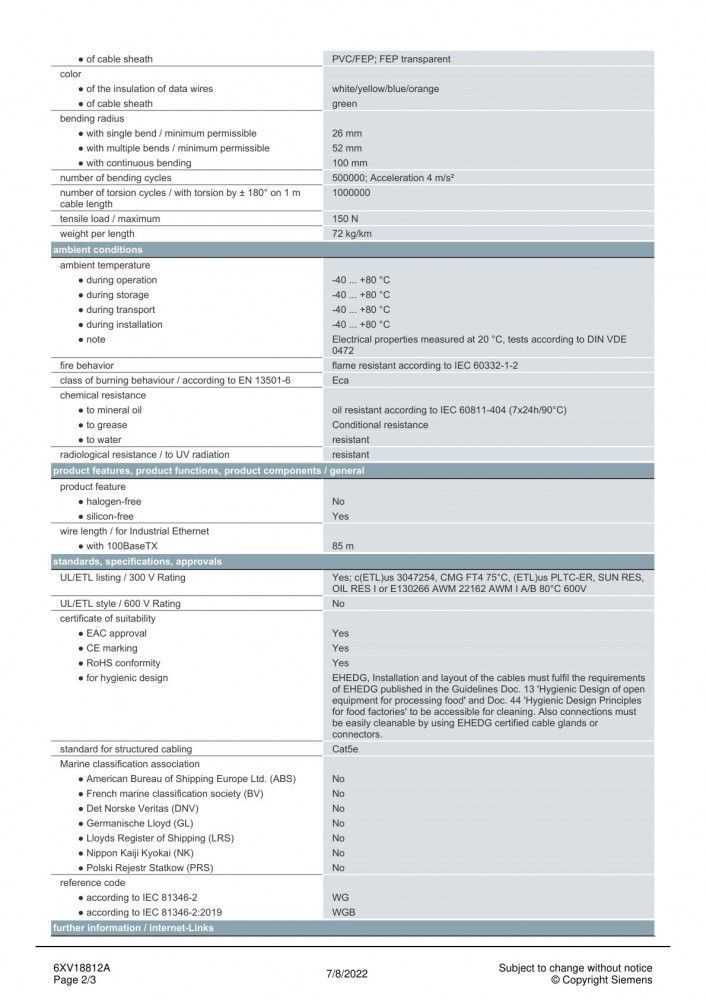 SIEMENS 6XV18812A technical document page 2