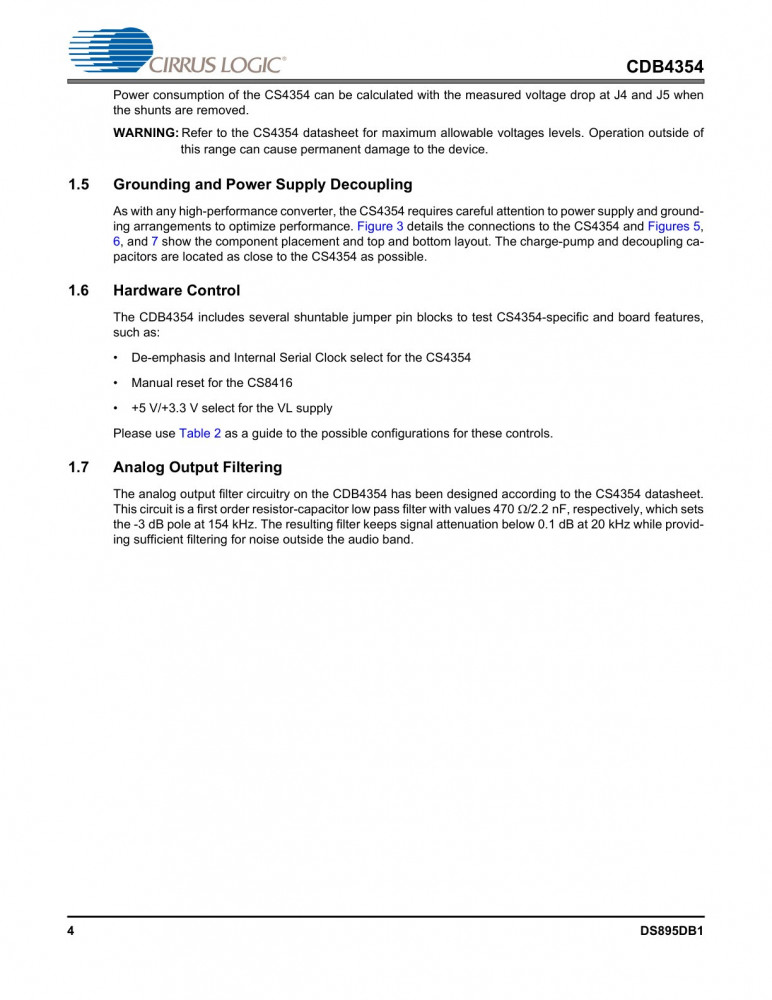 CDB4354 documentation page 4
