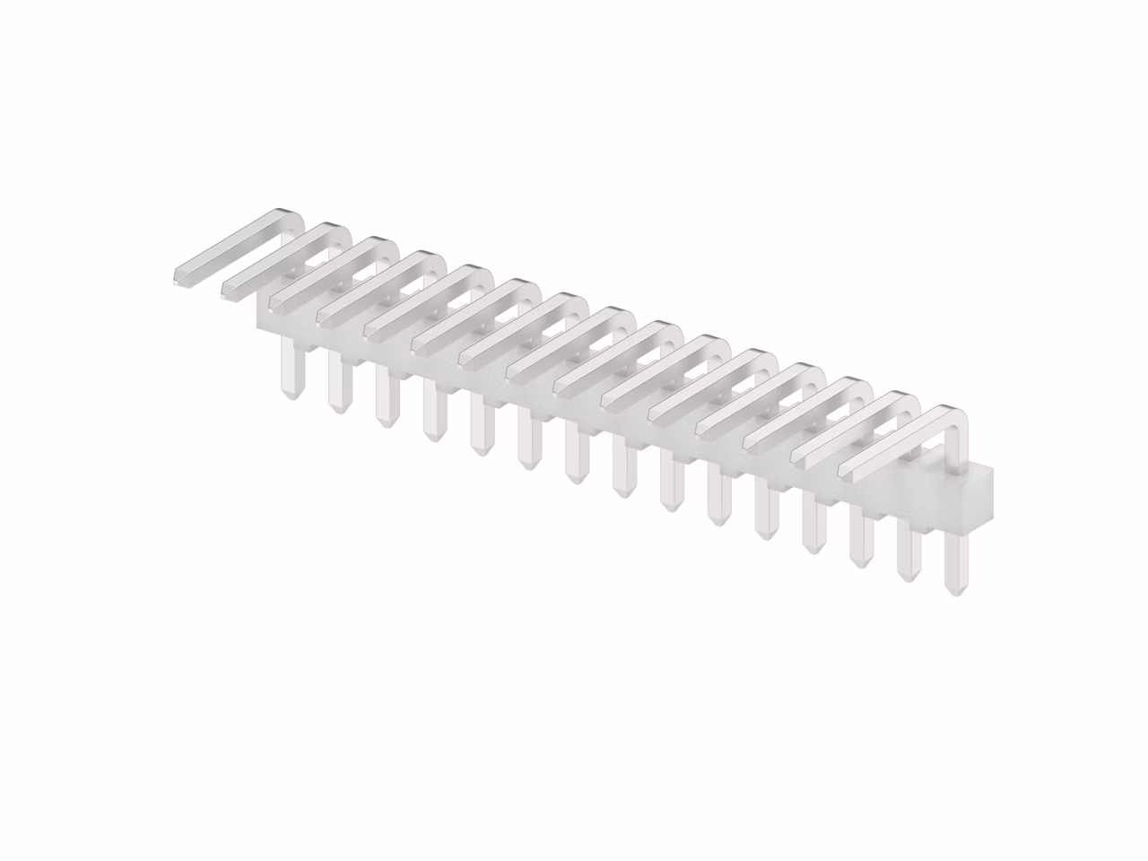 Mini-Latch / KK Wire-to-Board Header, Right-Angle, with Friction Ramp, 13 Circuits, Tin (Sn) Plating, Natural