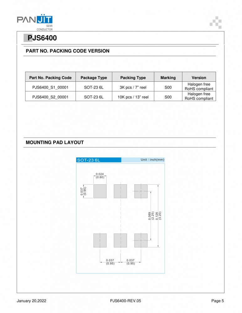 PJS6400 datasheet page 5
