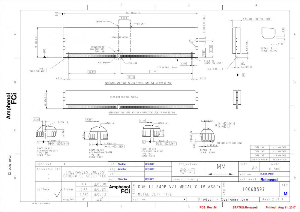 Amphenol 10068597-11147LF technical drawing page 2