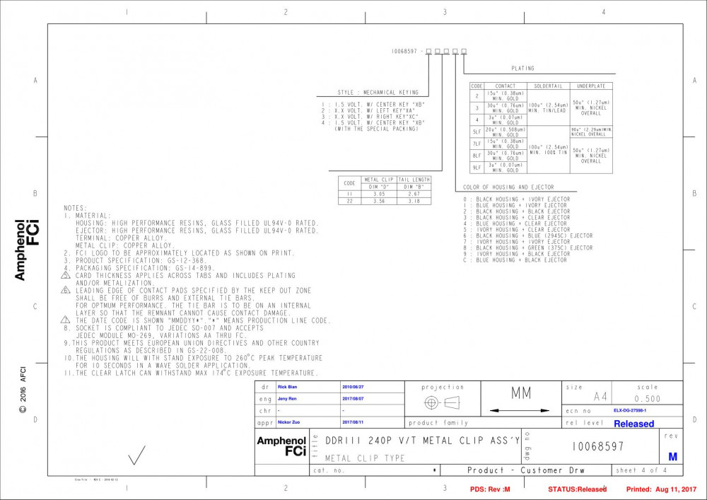 Amphenol 10068597-11147LF technical drawing page 4