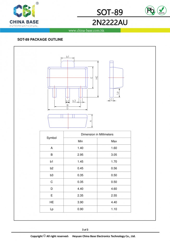 CBI 2N2222AU datasheet page 3