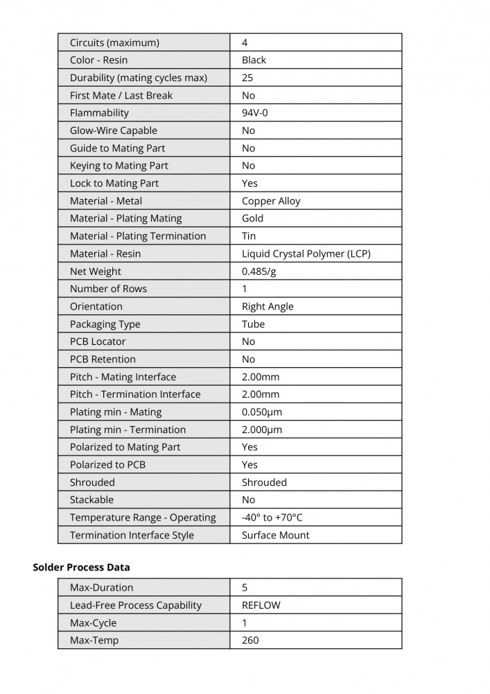 MOLEX product specification page 3