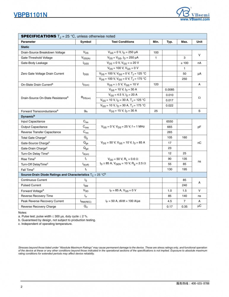 VBPB1101N datasheet page 2