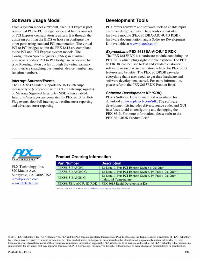 PEX8613 document page 4