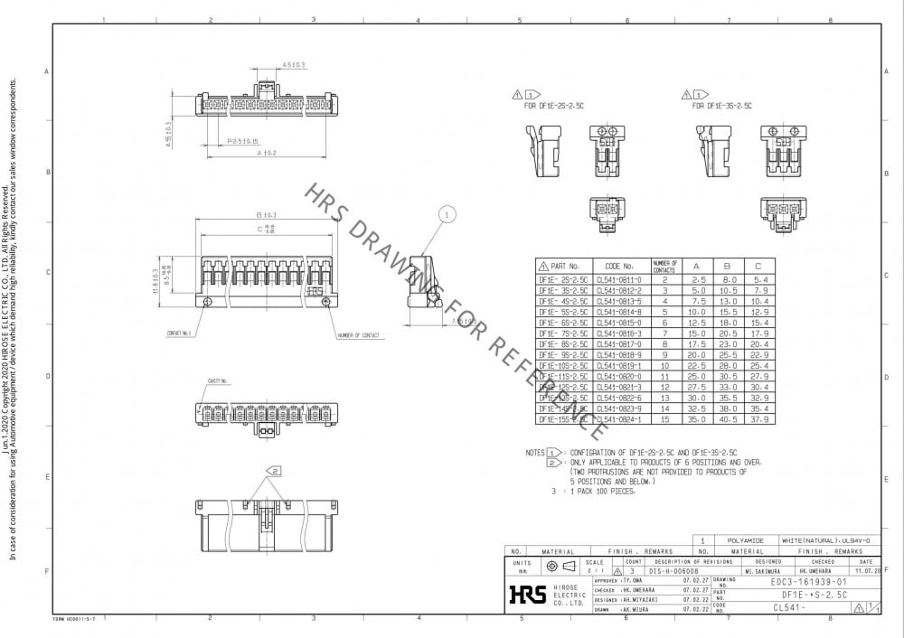 HRS DF1E-5S-2.5C technical drawing preview