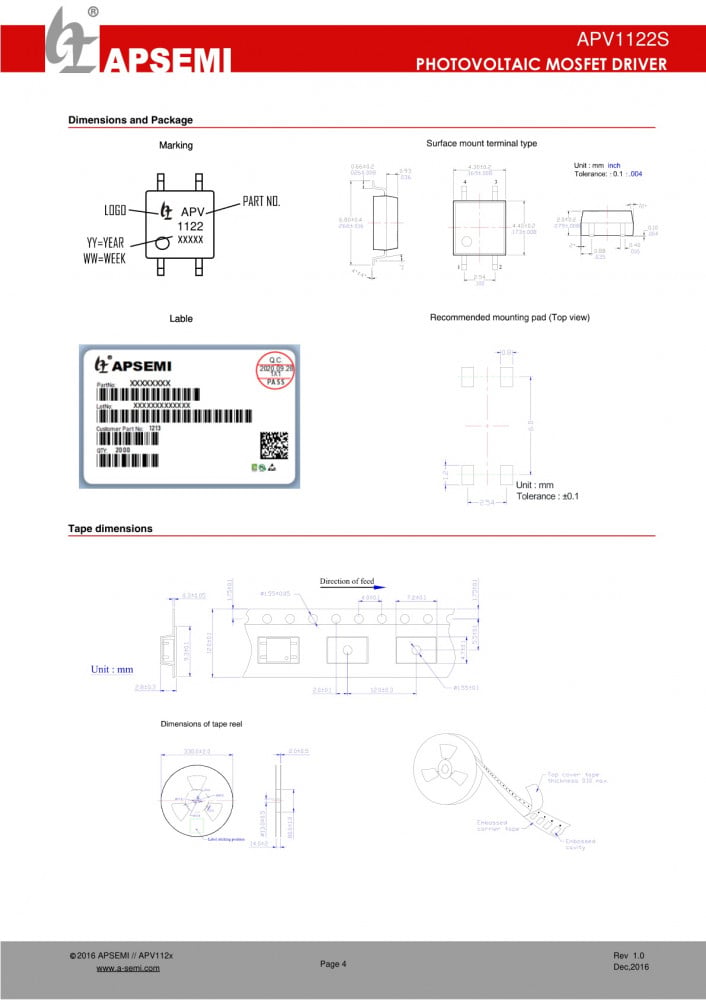 APV1122S datasheet page 4