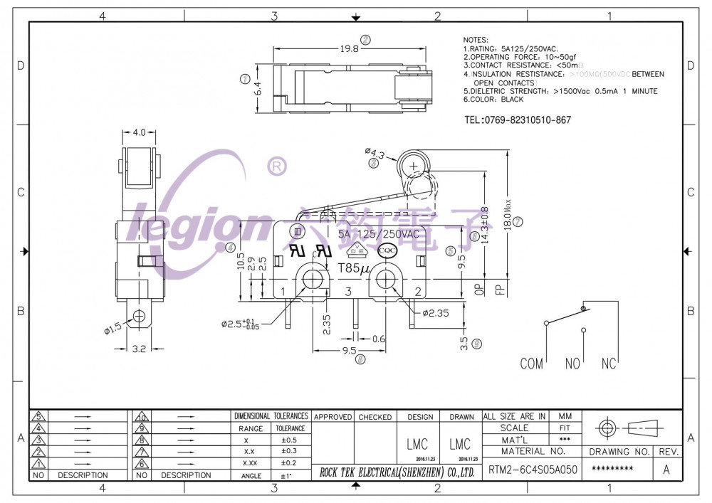 RTM2-6C4S05A050 technical drawing
