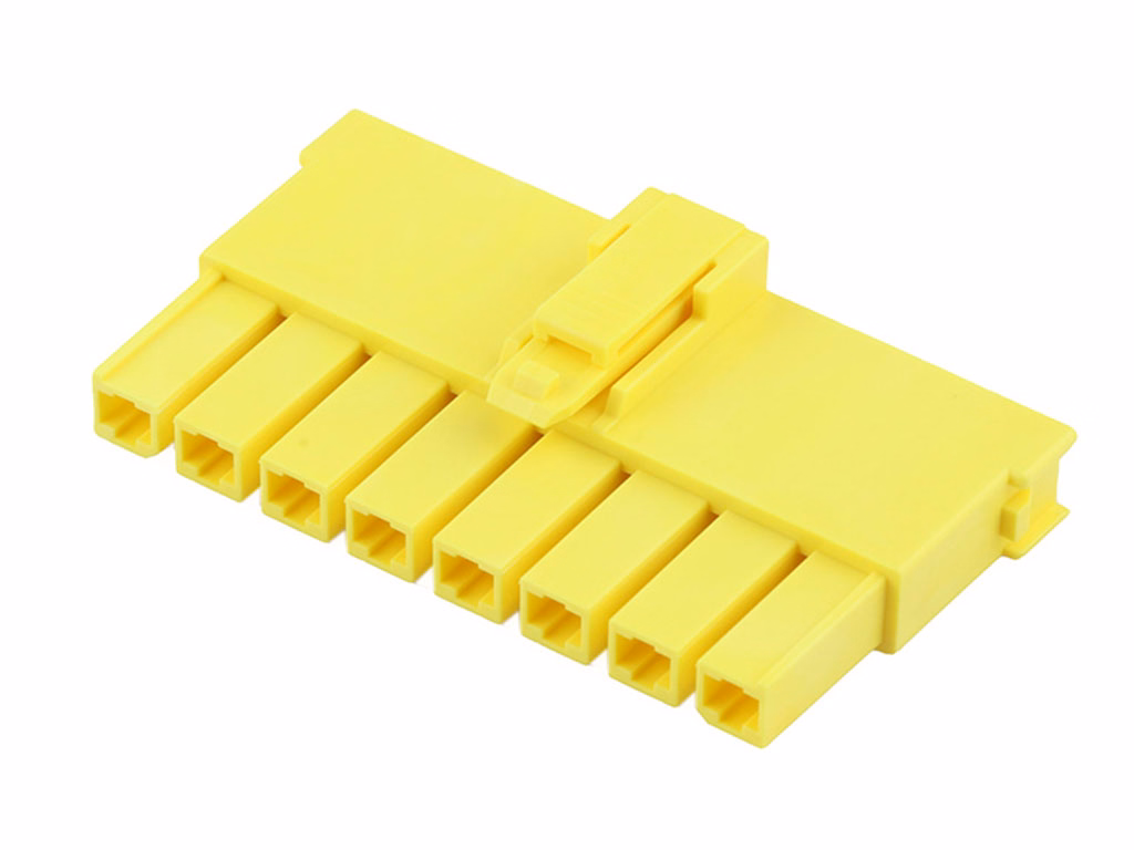Mega-Fit ColorLock Tangless TPA-Capable Receptacle Housing, Single Row, 7 Circuit, UL 94V-0, Glow-Wire Capable, Natural