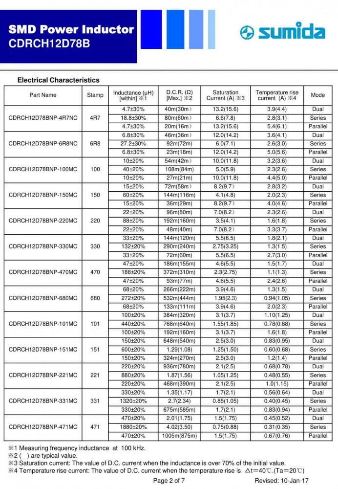 CDRCH12D78BNP datasheet page 2