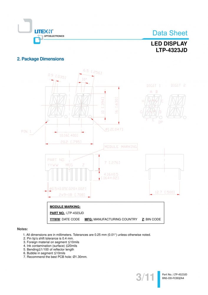 LTP-4323JD datasheet page 4