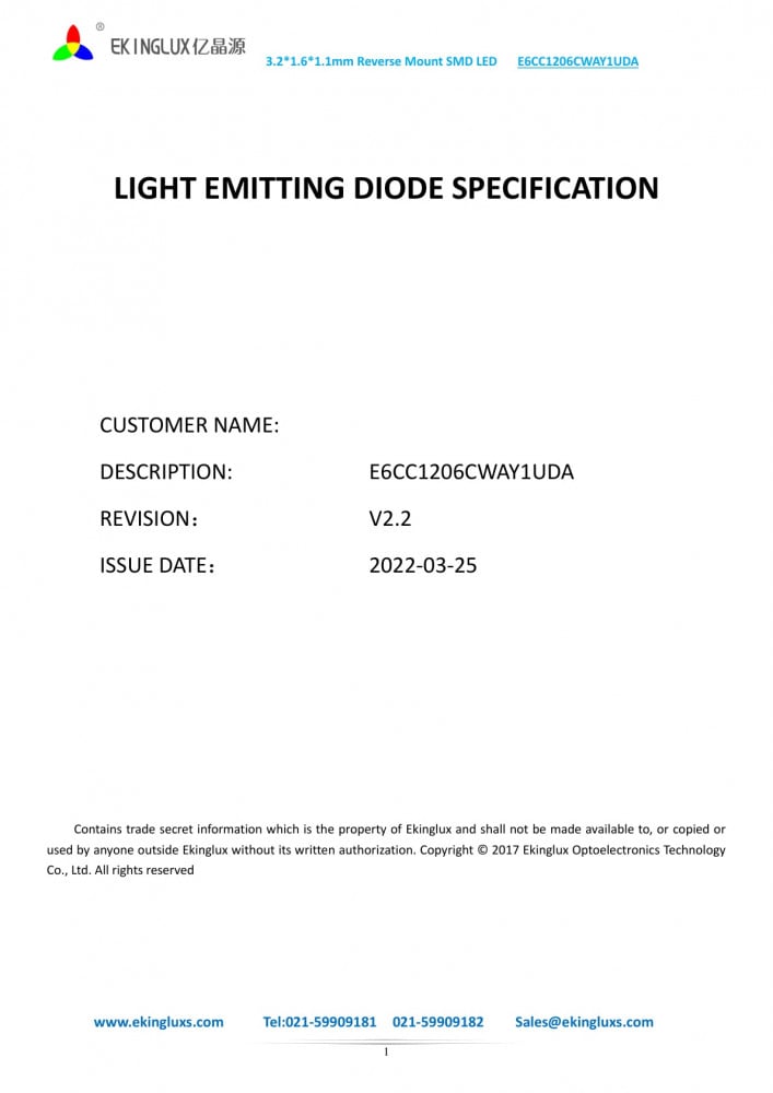 E6CC1206CWAY1UDA datasheet page 1