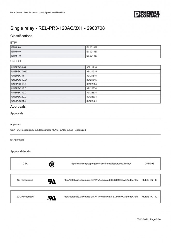 Phoenix Contact 2903708 technical document page 5