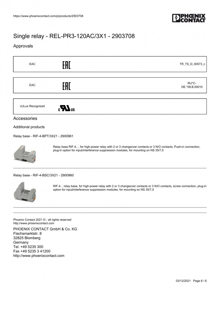 Phoenix Contact 2903708 technical document page 6