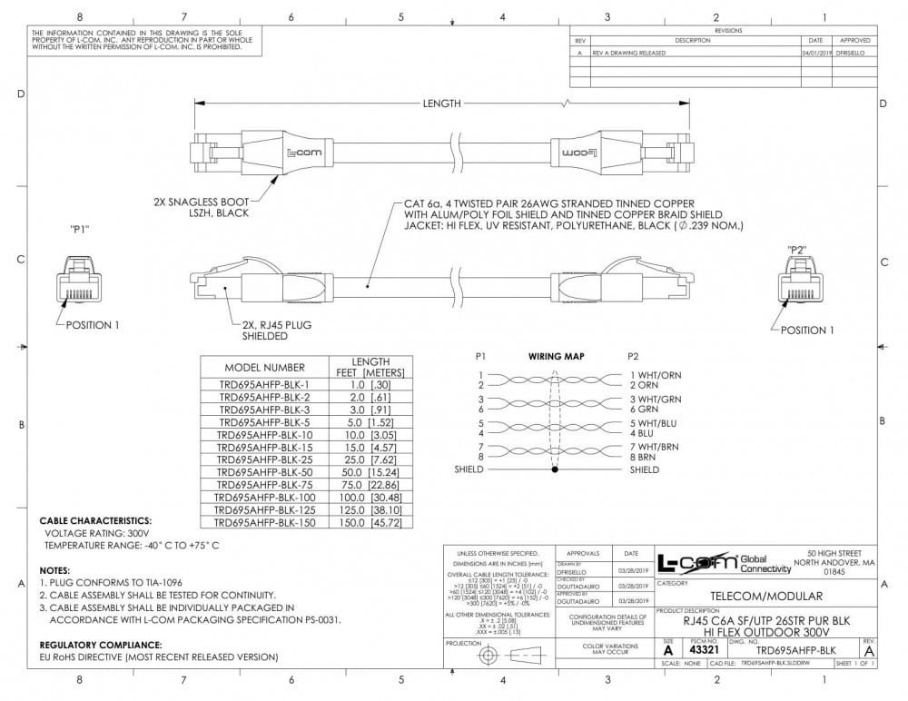 TRD695AHFP-BLK technical drawing