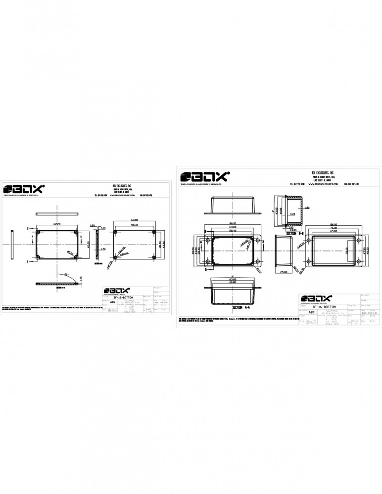 Available product document image; drawing title shown in supplied text is BF-16-BOTTOM