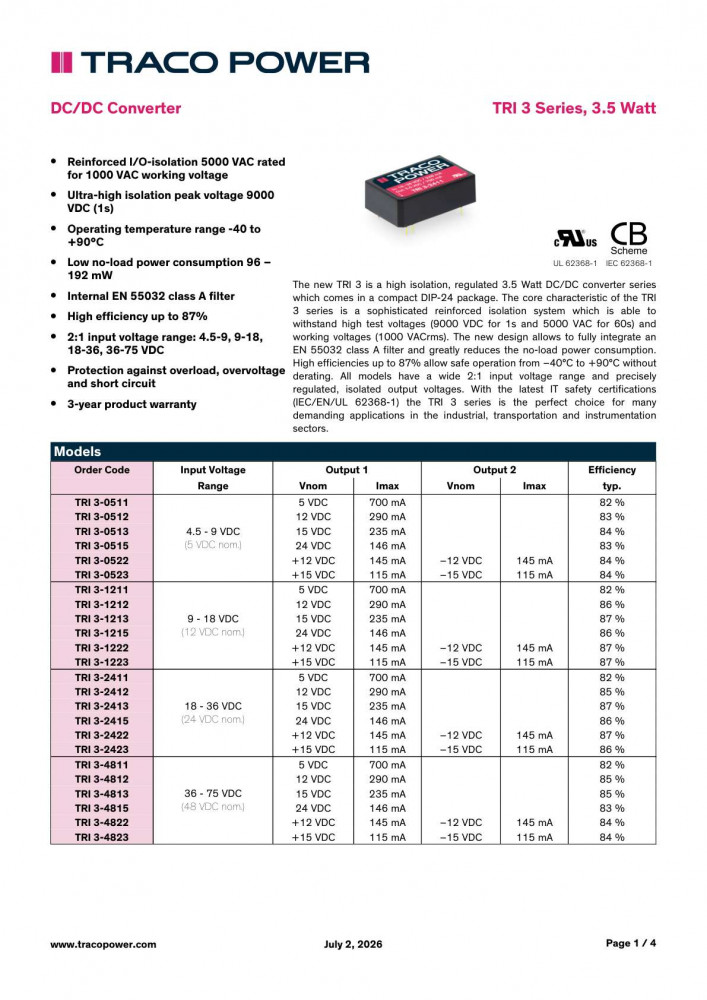 TRI 3 technical document page 1