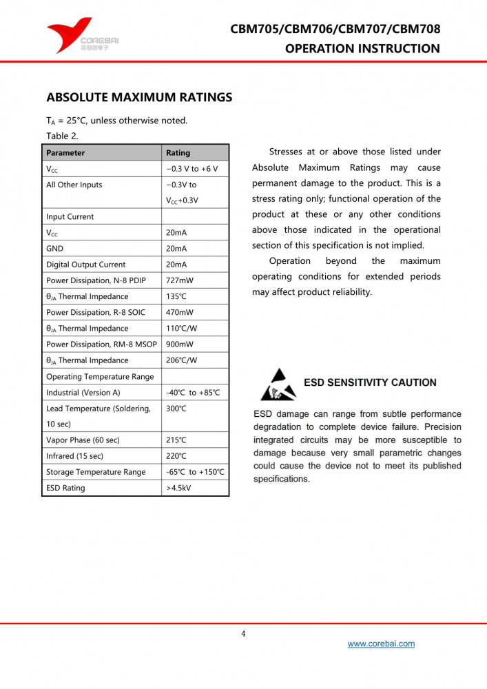 CBM707AS8 datasheet page 4