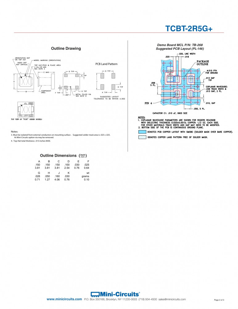 TCBT-2R5G+ datasheet page 2