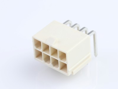 Mini-Fit Jr. Header, 4.20mm Pitch, Right-Angle, without Flange, 8 Circuits, Tin (Sn) over Nickel (Ni) Plating for sale