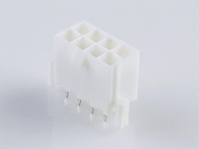 Mini-Fit Jr. Vertical Header, 4.20mm Pitch, Dual Row, 8 Circuits, with Snap-in Plastic Peg PCB Lock, Tin, Natural for sale