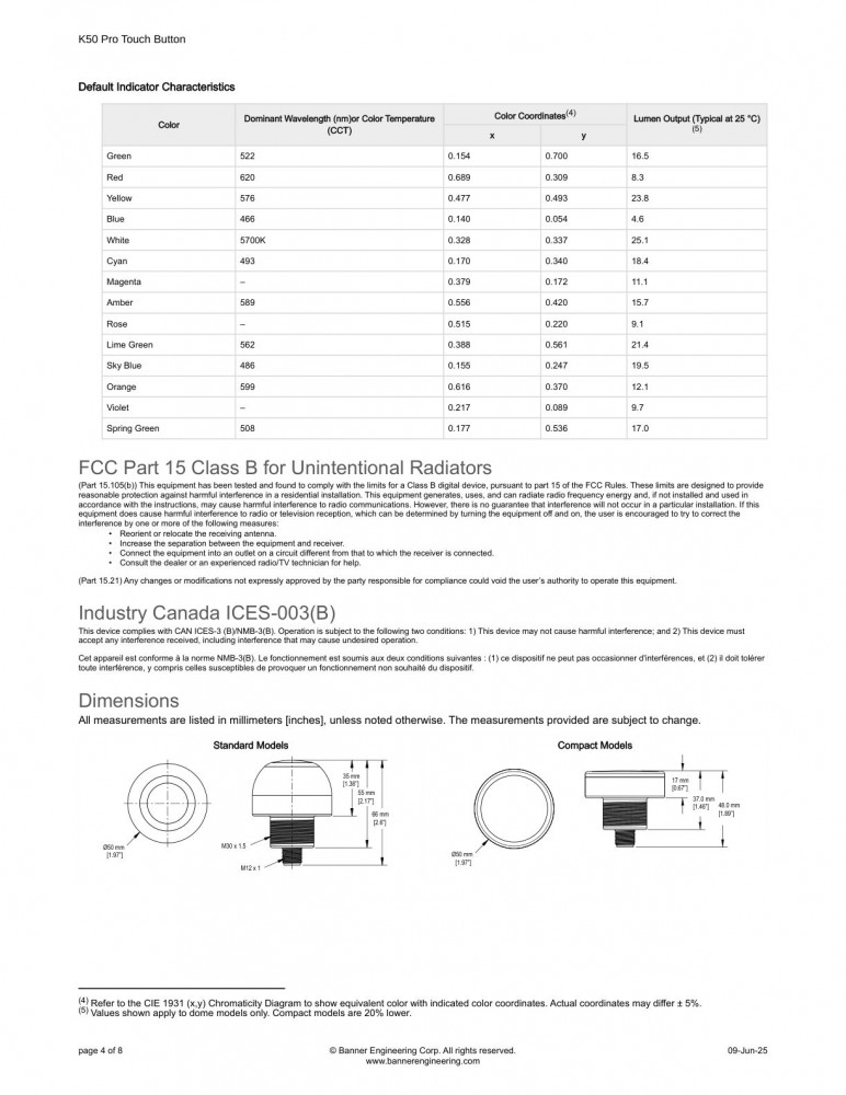 K50 product documentation page 4