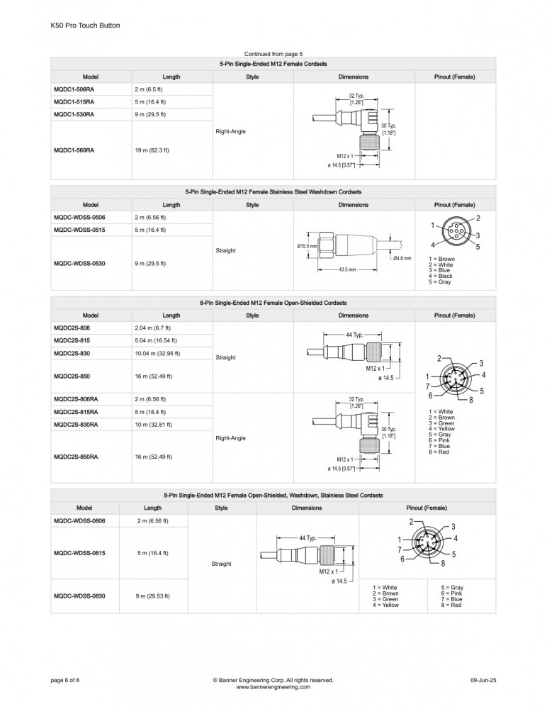 K50 product documentation page 6
